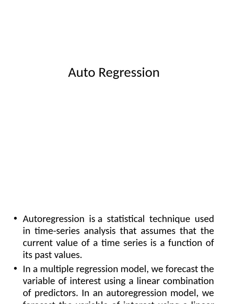 Auto Regression | PDF