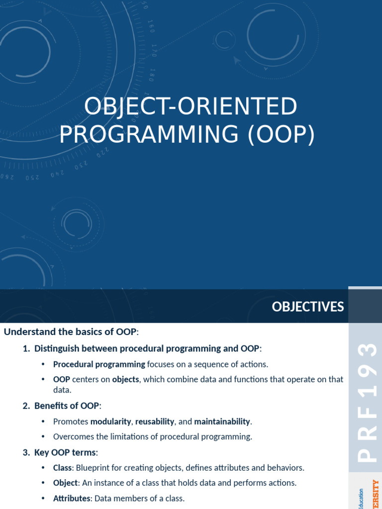 (PRF193) 6.object Oriented Programming (OOP) | PDF | Method (Computer Programming) | Object ...