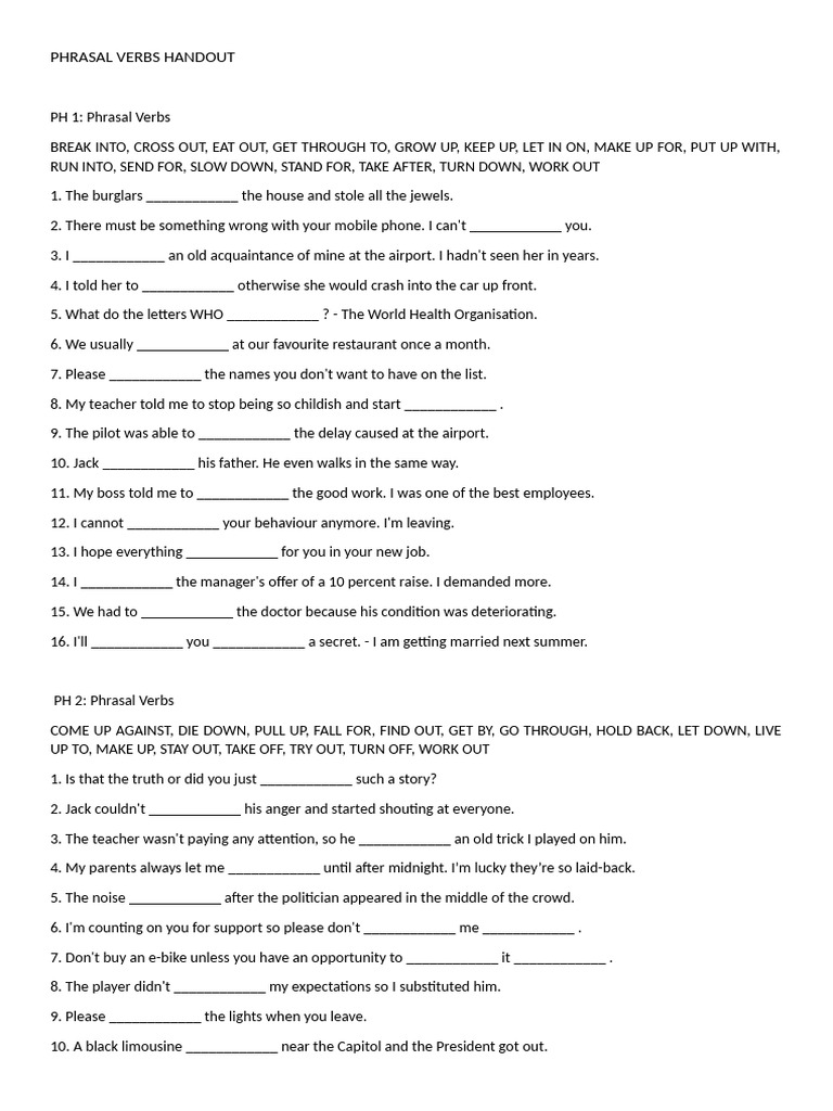 Essential Phrasal Verbs Guide | PDF