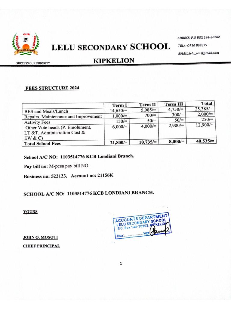 Fee Structure 1-3 | PDF