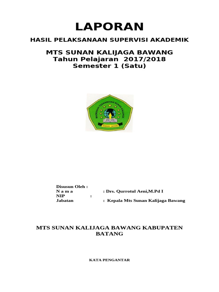 Supervisi Akademik MTS Sunan Kalijaga | PDF