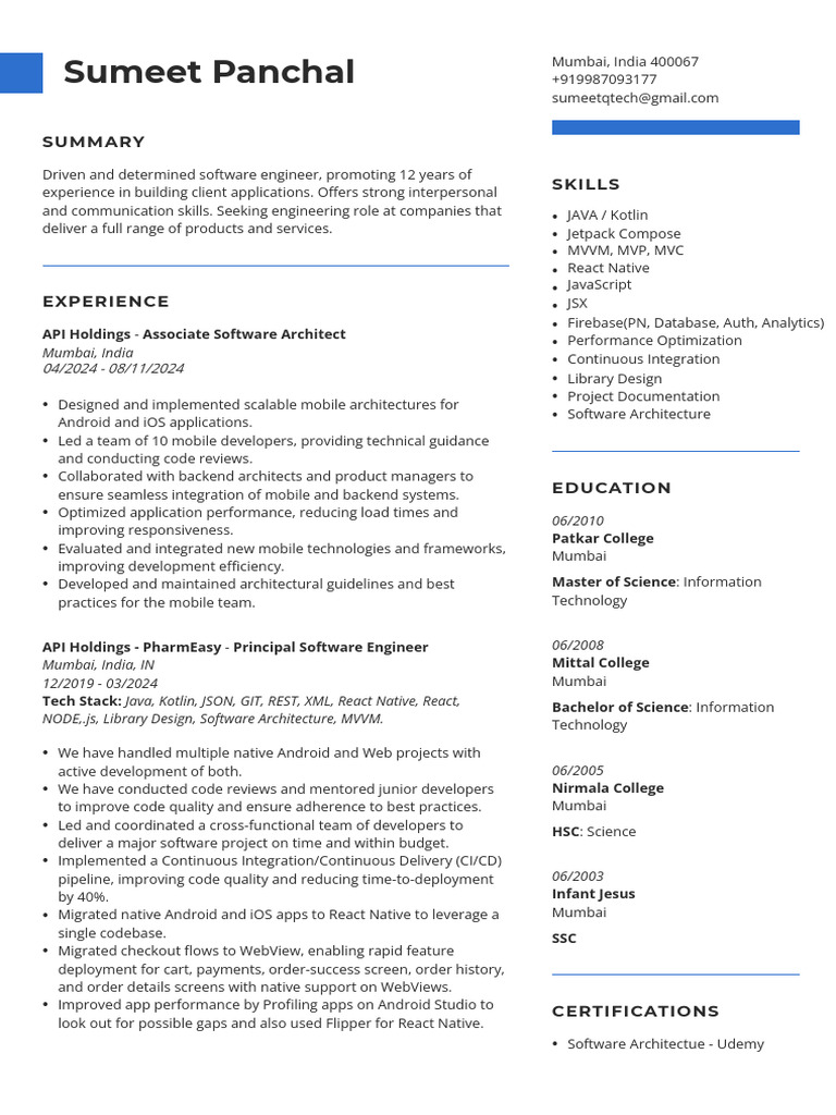 Sumeet Panchal 01 2025 Android | PDF | Mobile App | Java (Programming Language)