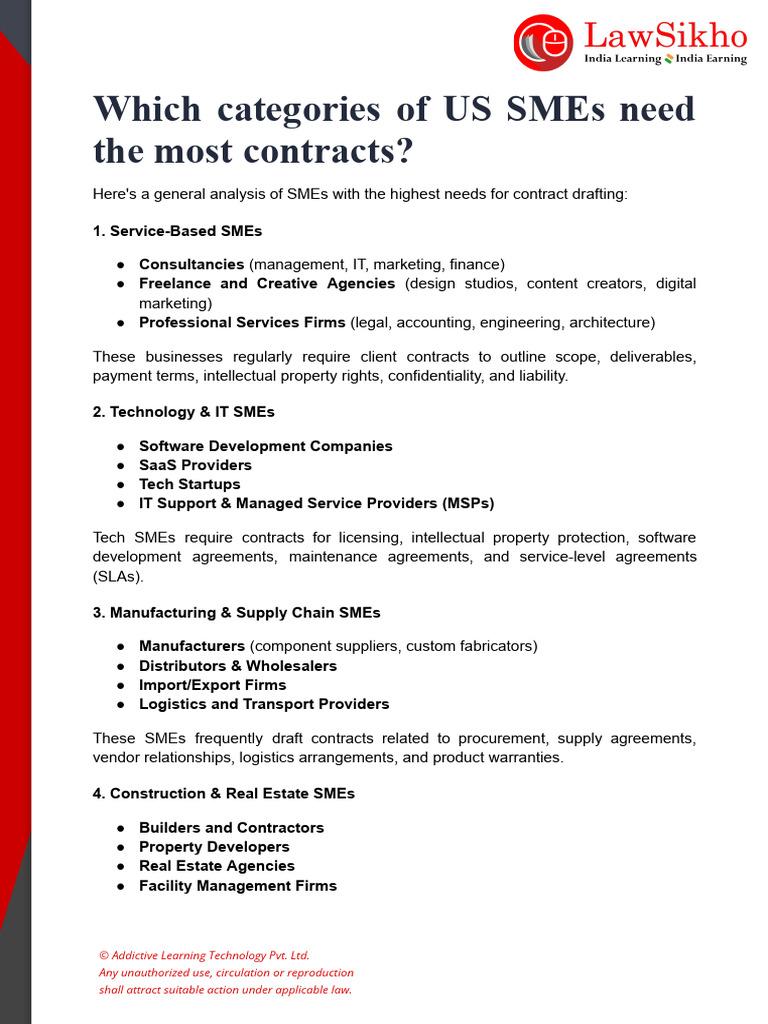 Which Categories of US SMEs Need The Most Contracts | PDF | Non ...