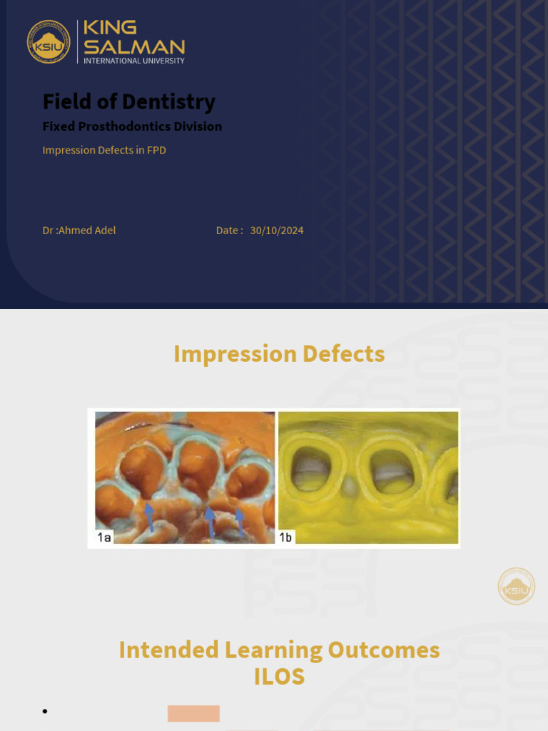 Lec 4 - Impression Defects | PDF | Materials | Dentistry Branches