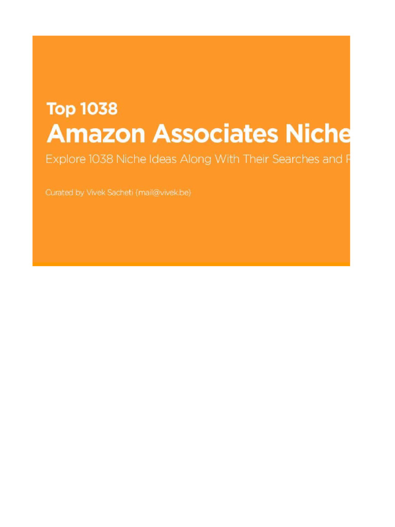 + 1000 amazon Niches - 2019 Edition | PDF | Infants | Yarn