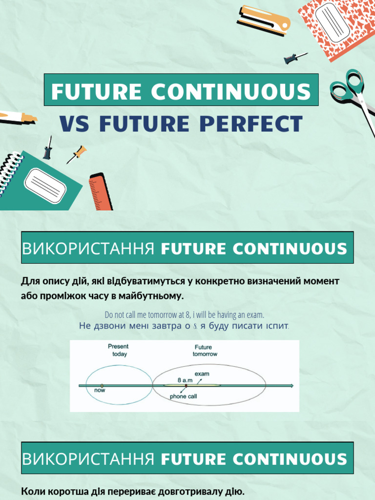 Future Continuous Vs Future Perfect | PDF