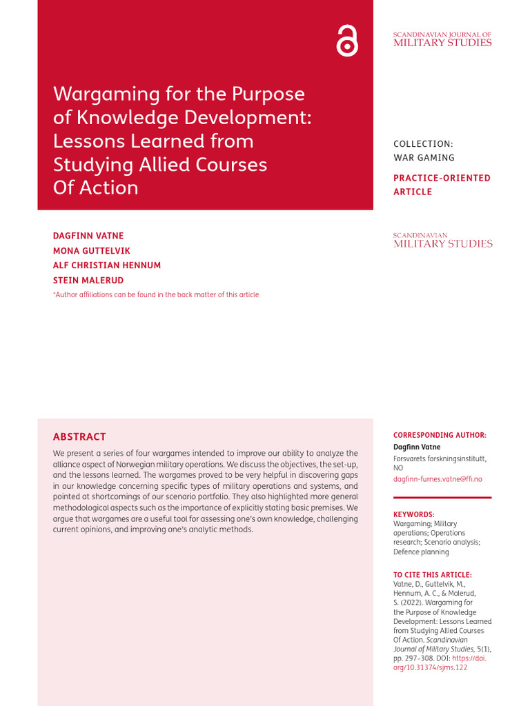 Wargaming Insights for Military Analysis | PDF | Analysis | Knowledge