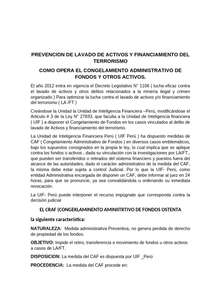 Trabajo Naty | PDF | Corrupción política | Lavado de dinero