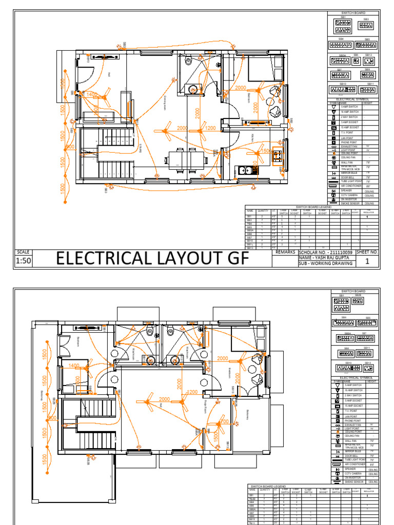 Sem - 7 - WD - Electrical Layout | PDF | Equipment | Home