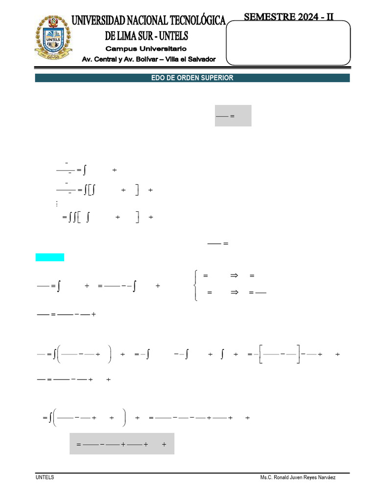 Guía 04 Orden Superior Homog Coef Constantes | PDF | Ecuaciones ...