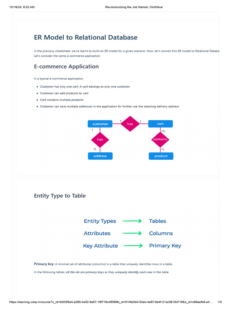 ER Model To Relational Database | PDF | Relational Model | Relational Database