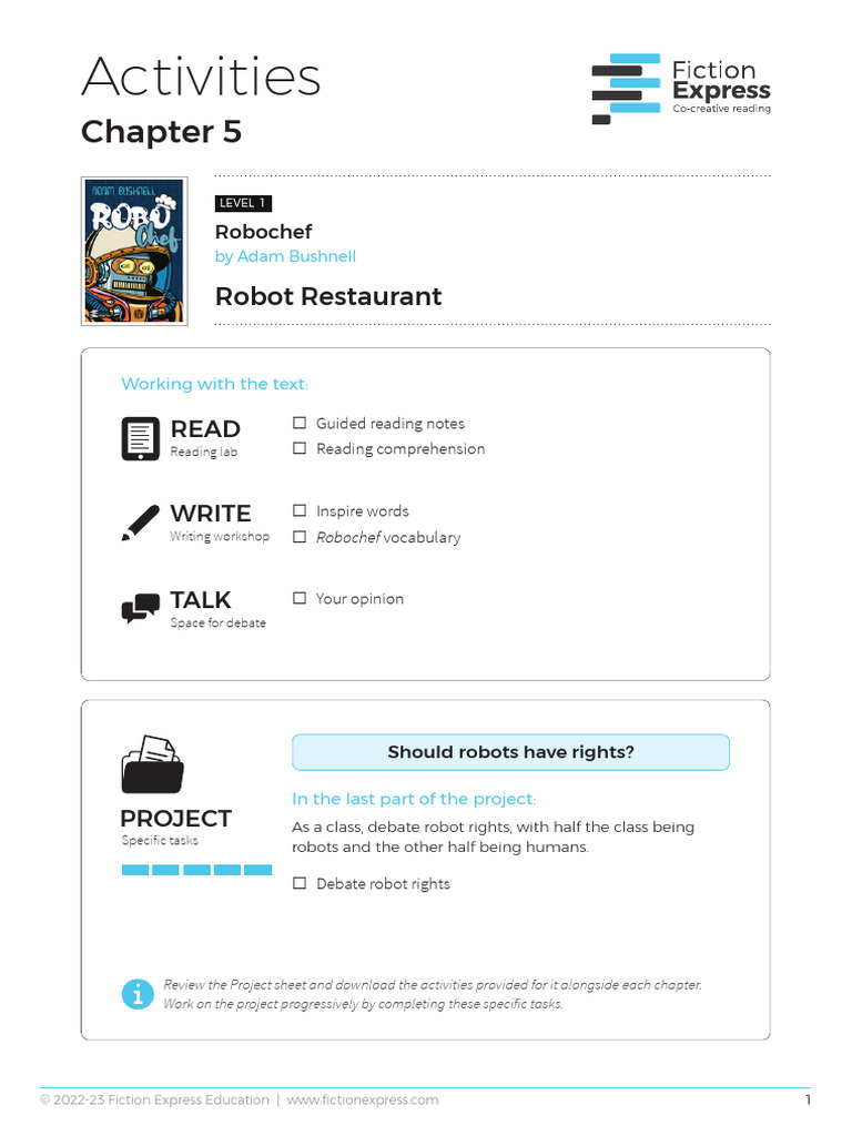 Activities Robochef Chapter 5 | PDF | Reading Comprehension