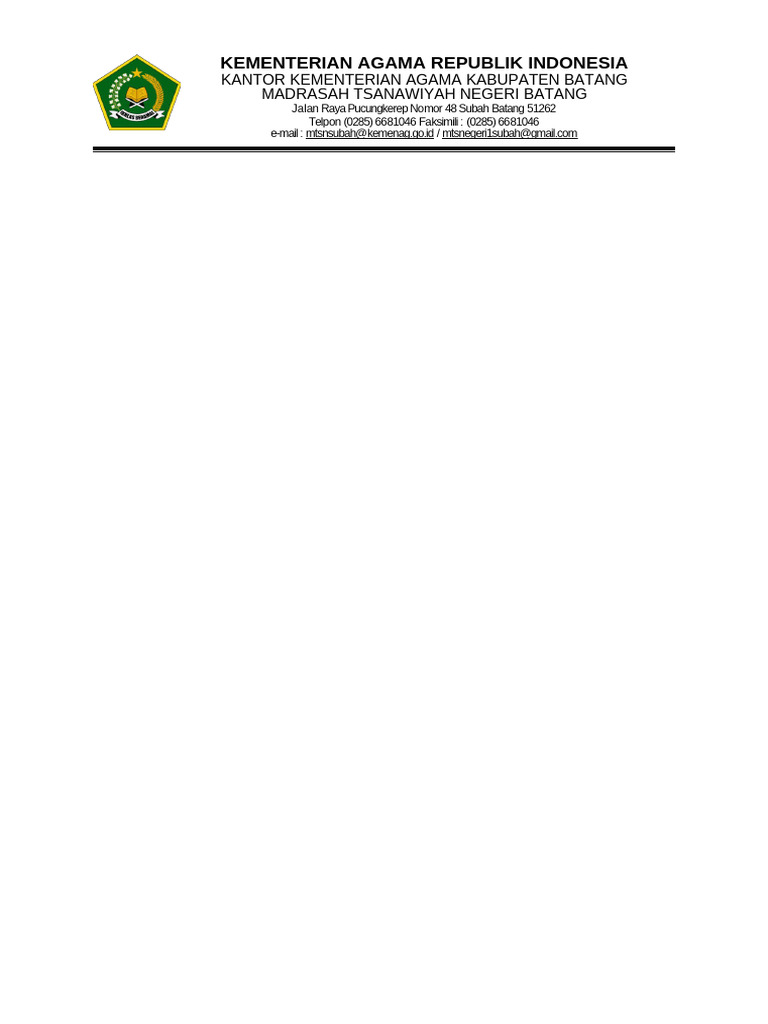 KOP MTs N BATANG | PDF