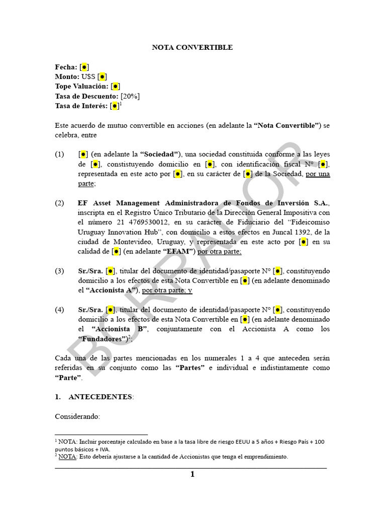 1715094336_versi-n-borrador-modelo-de-nota-convertible.docx | PDF ...