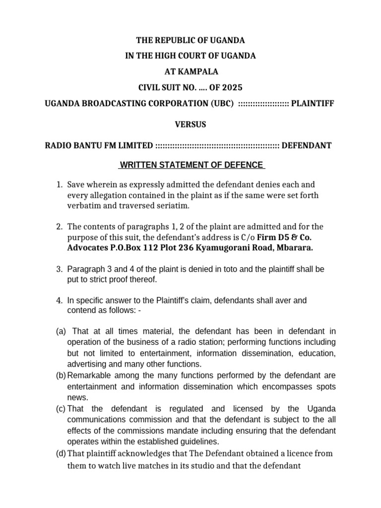 IP Written Statement of Defence | PDF | Judiciaries | Public Law