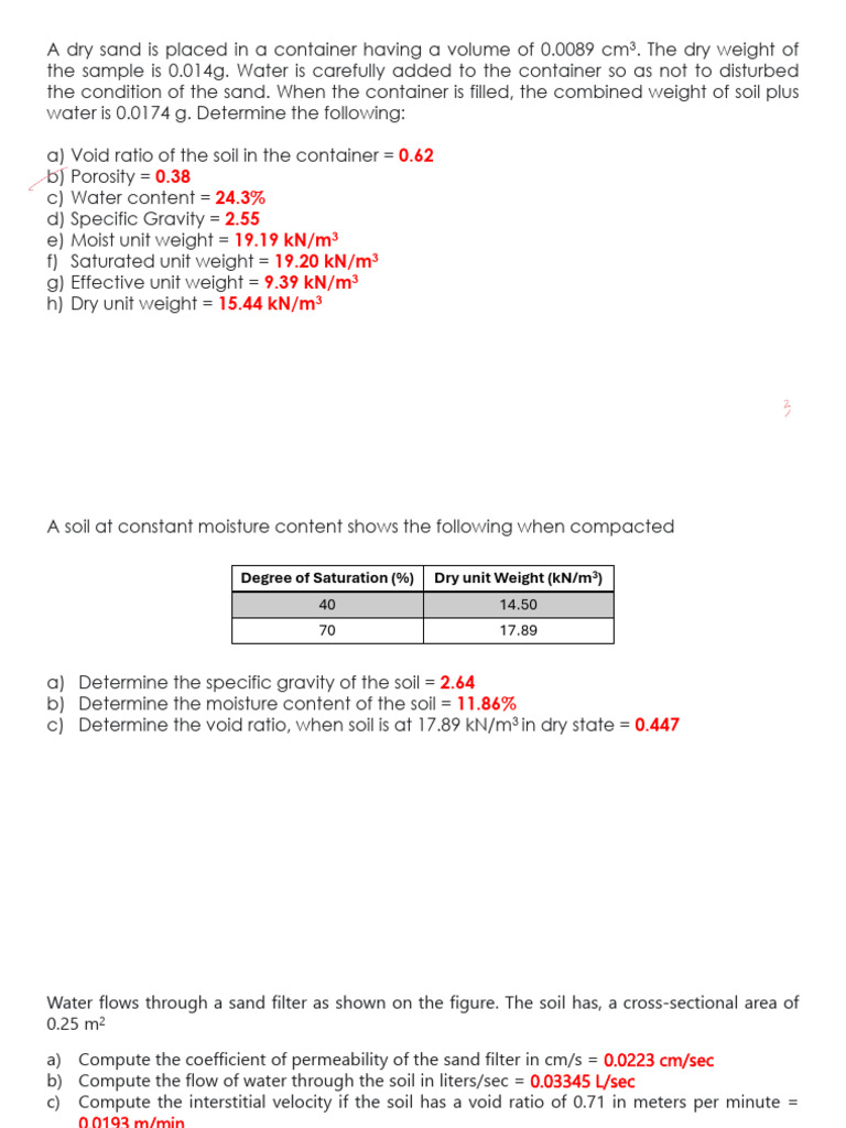 Cesmec44p Finals Practice Problems | PDF | Soil | Civil Engineering