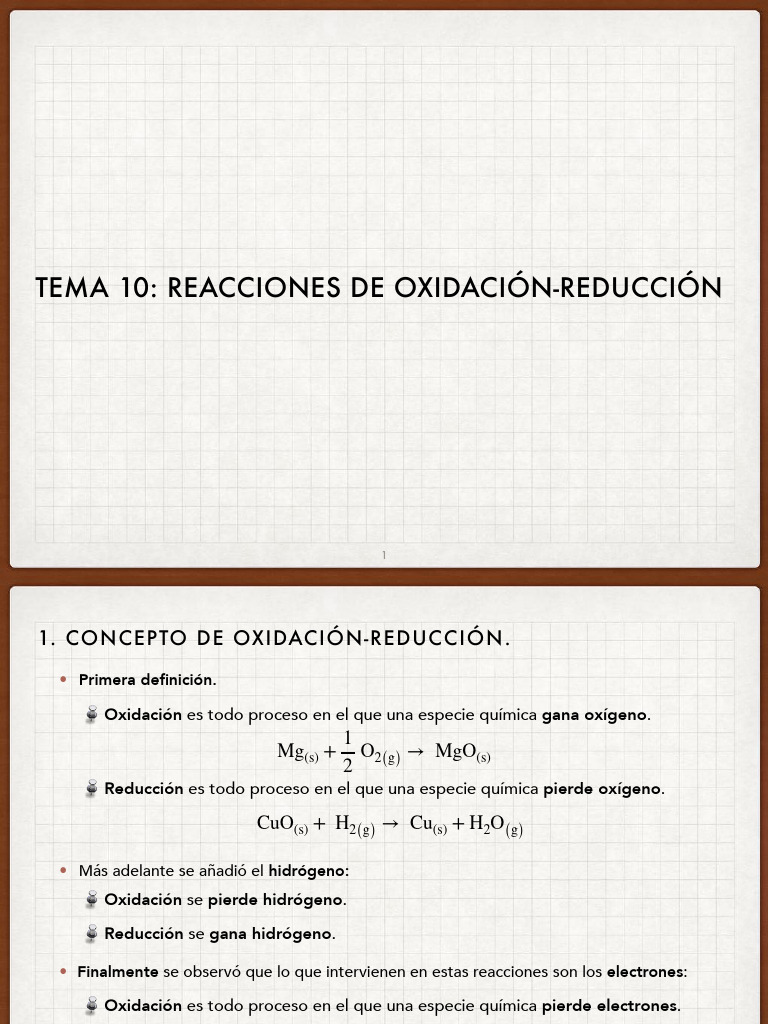 Tema 10 Reacciones de oxidación reducción | PDF | Redox | Fenómenos científicos