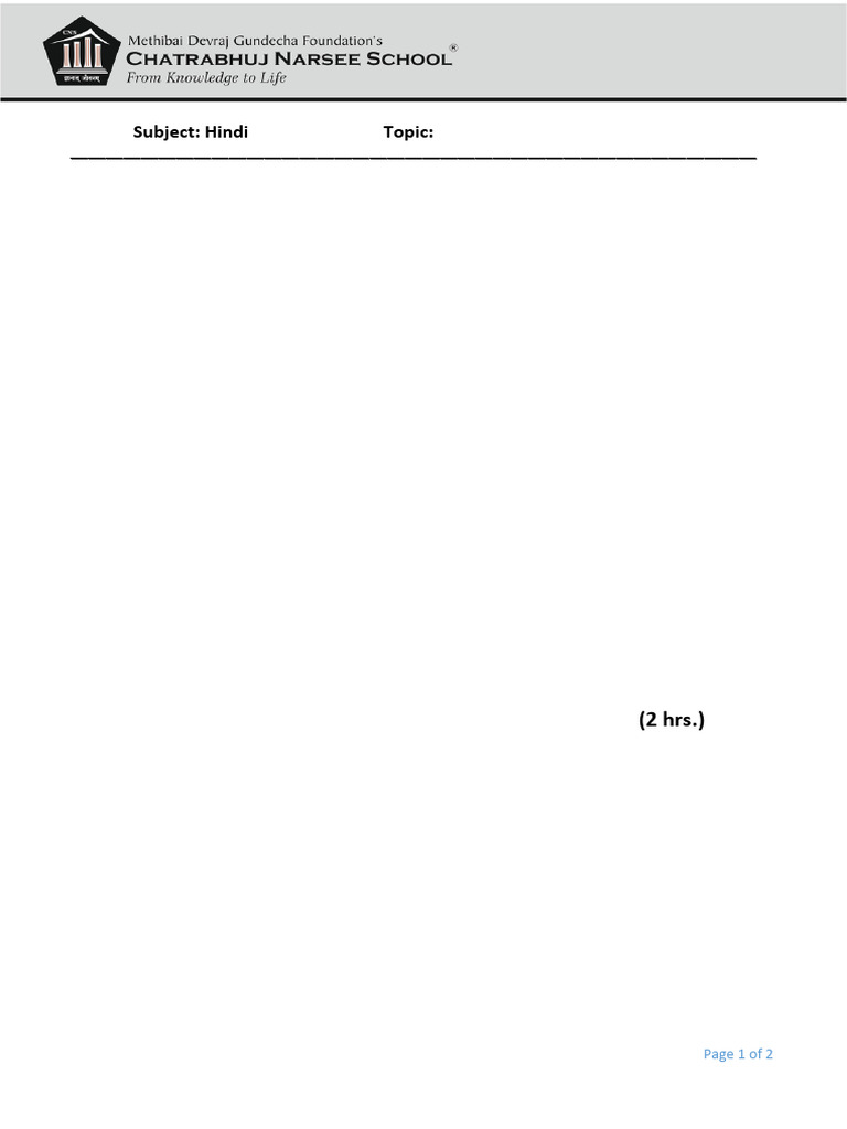 Paper Pattern and Time Line | PDF