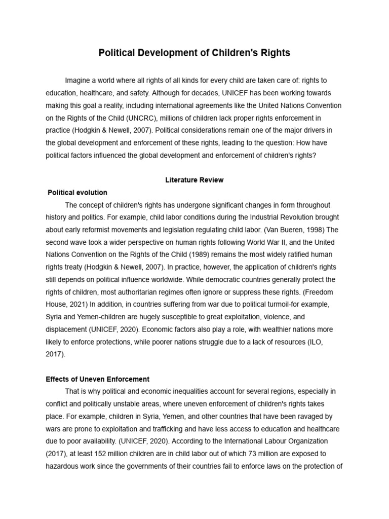 Research Paper On The Political Views of Childrens Rights | PDF ...