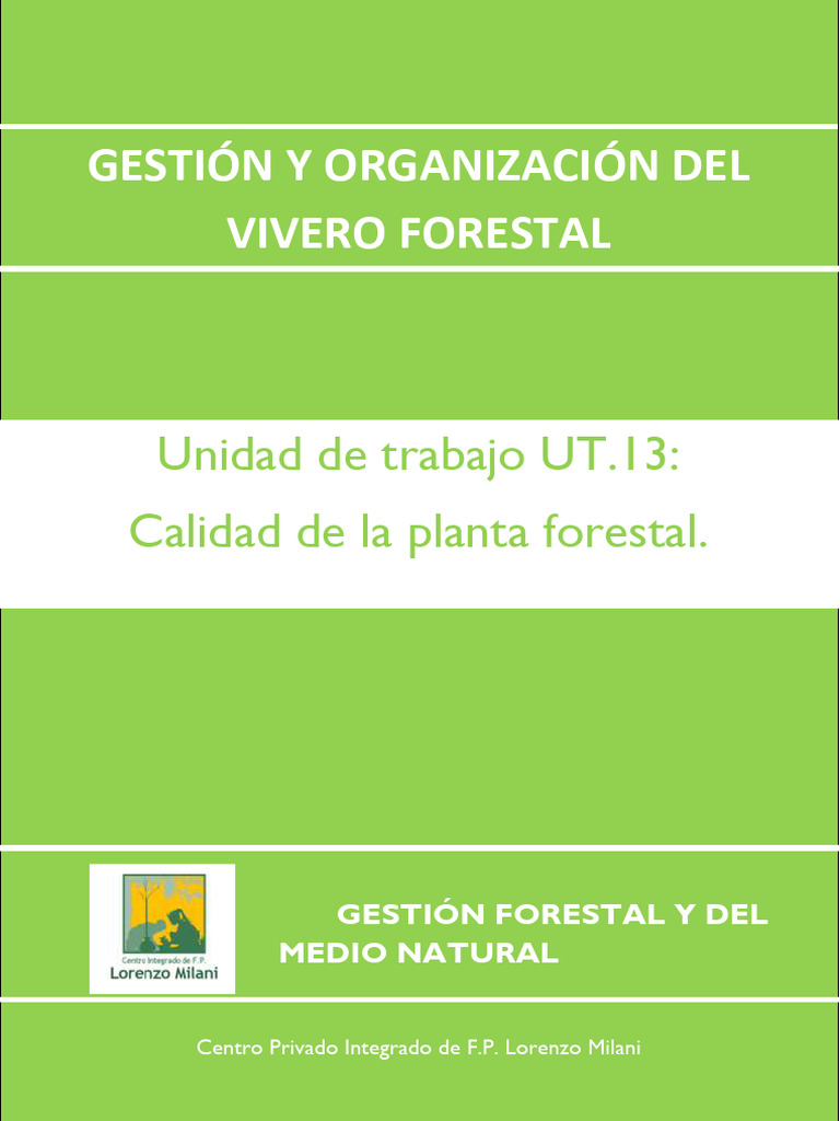 UT13. Calidad de la planta forestal | PDF | Calidad (comercial) | Plantas