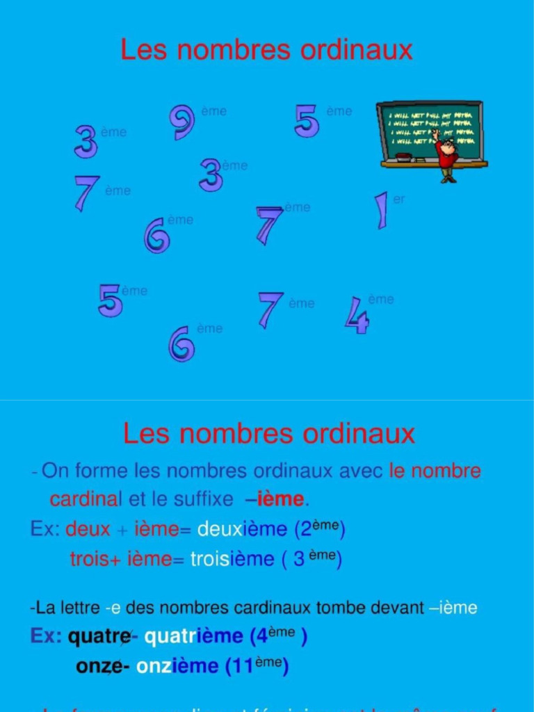 Les Nombres Ordinaux | PDF