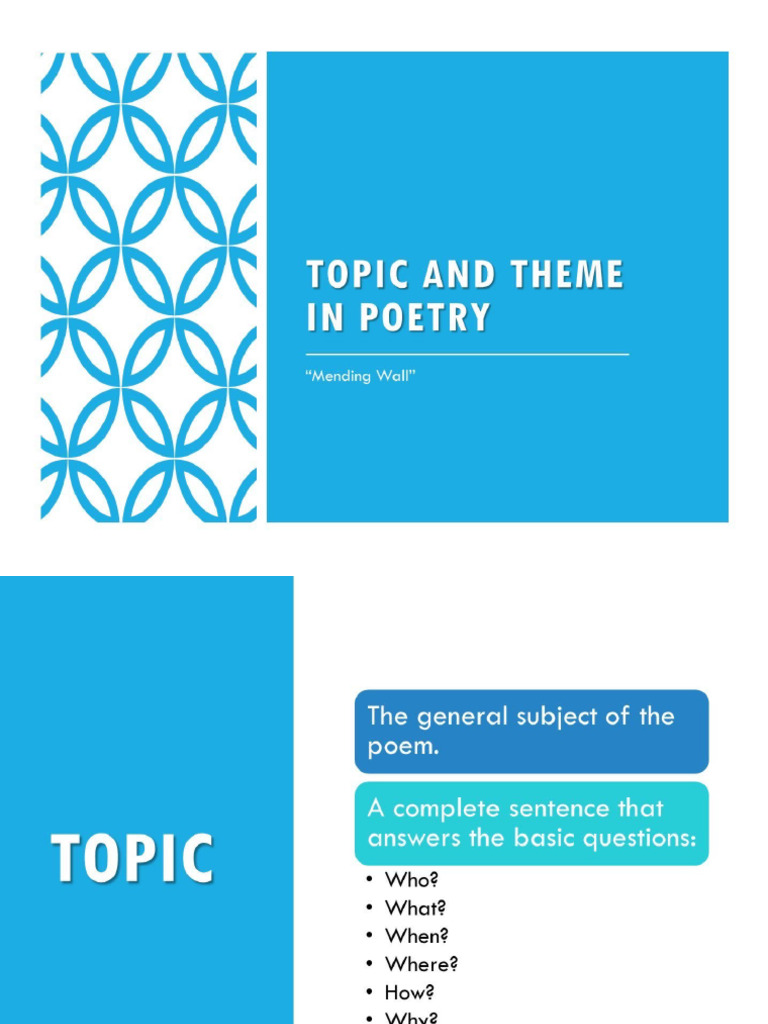 Topic & Theme in Poetry UPLOAD | PDF