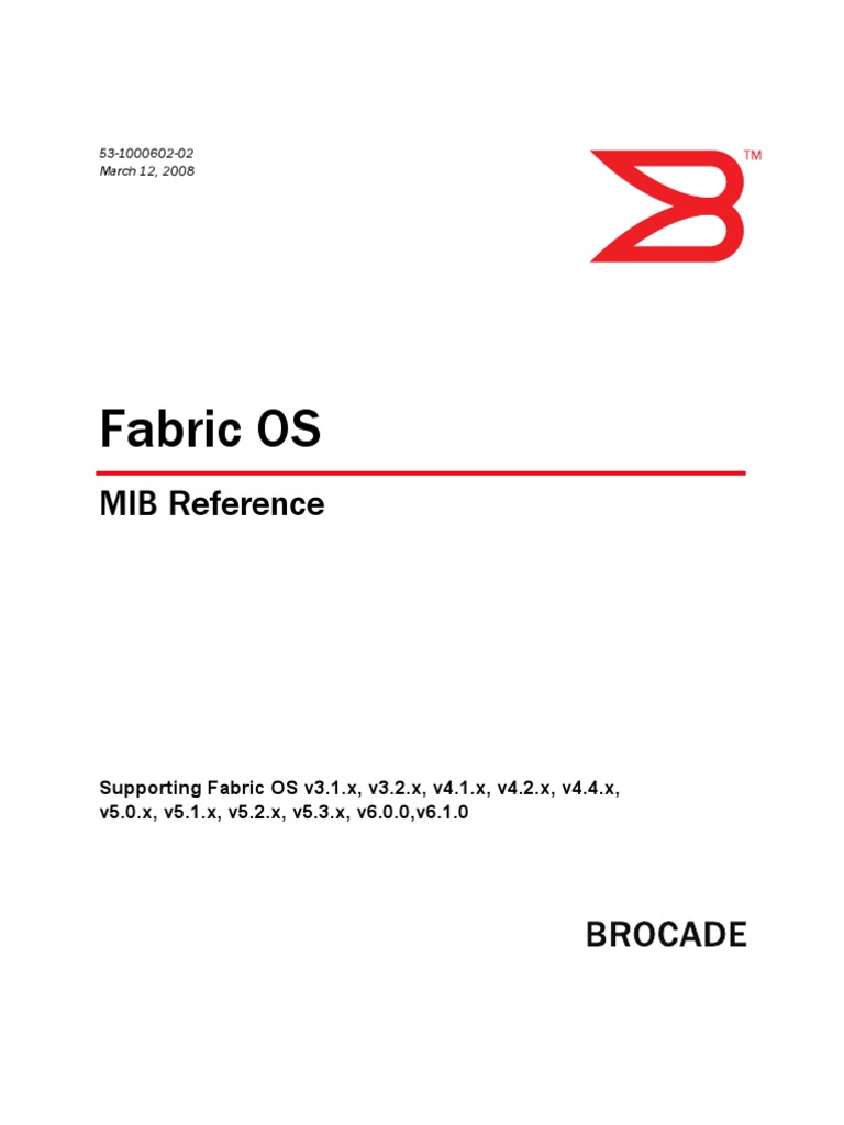 Brocade MIB Reference | PDF | Operating System | Computer Engineering