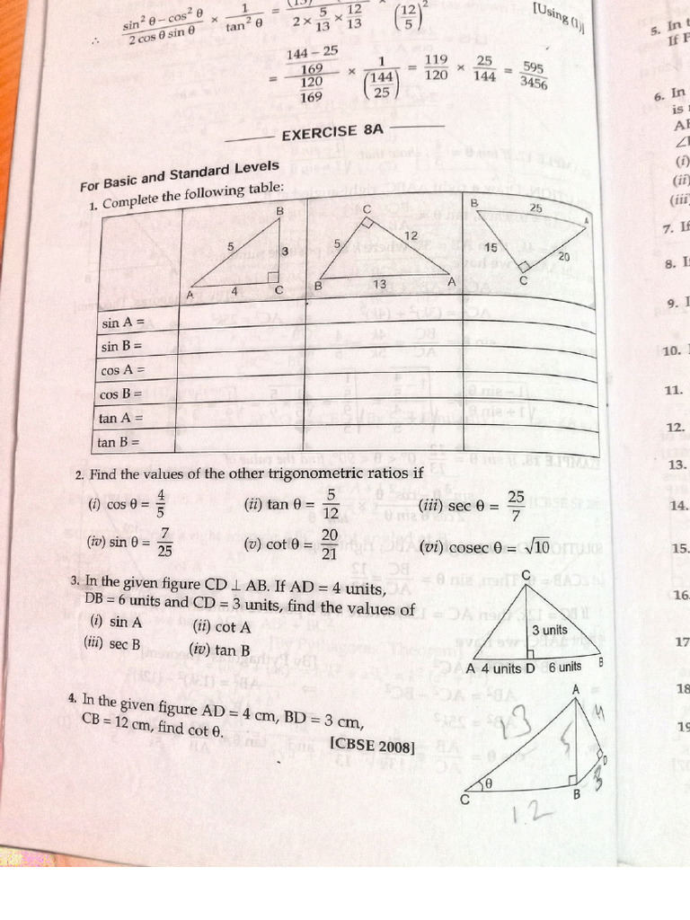 Monica Capoor Class 10 Trigo Ex 8a | PDF