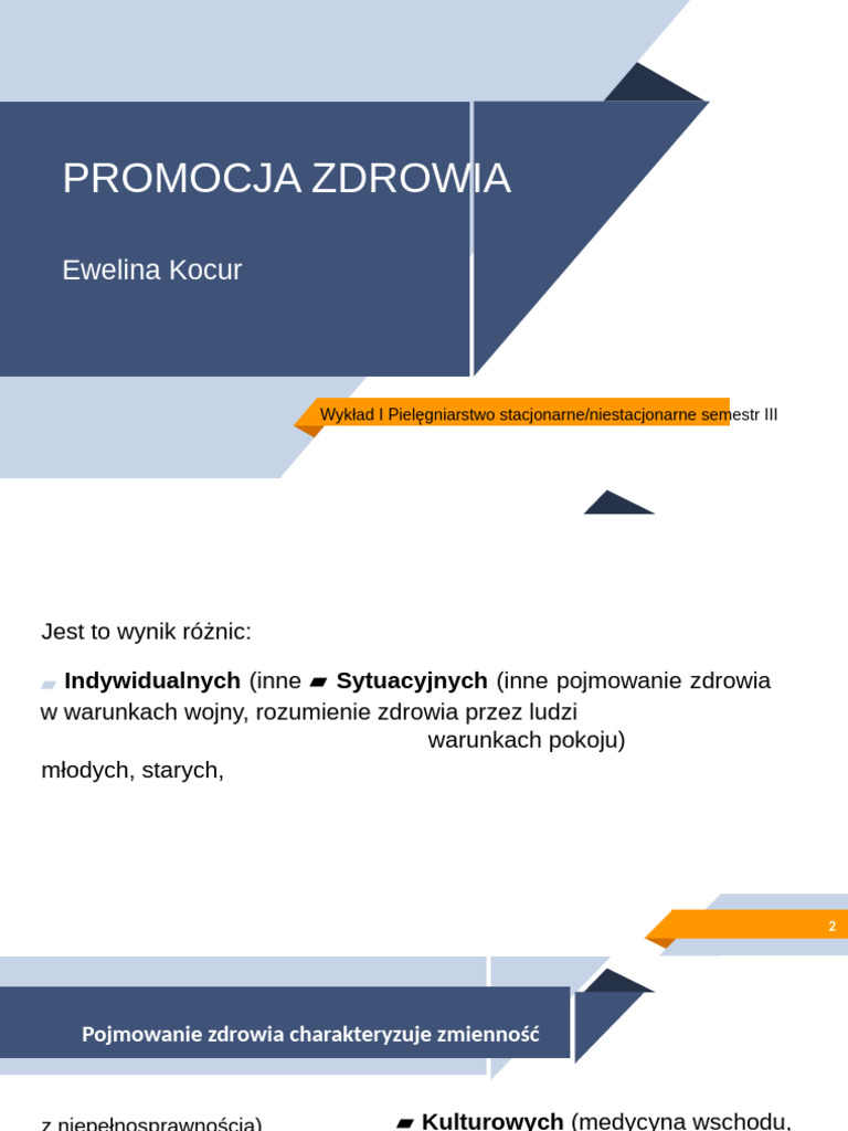 Promocja Zdrowia I | PDF