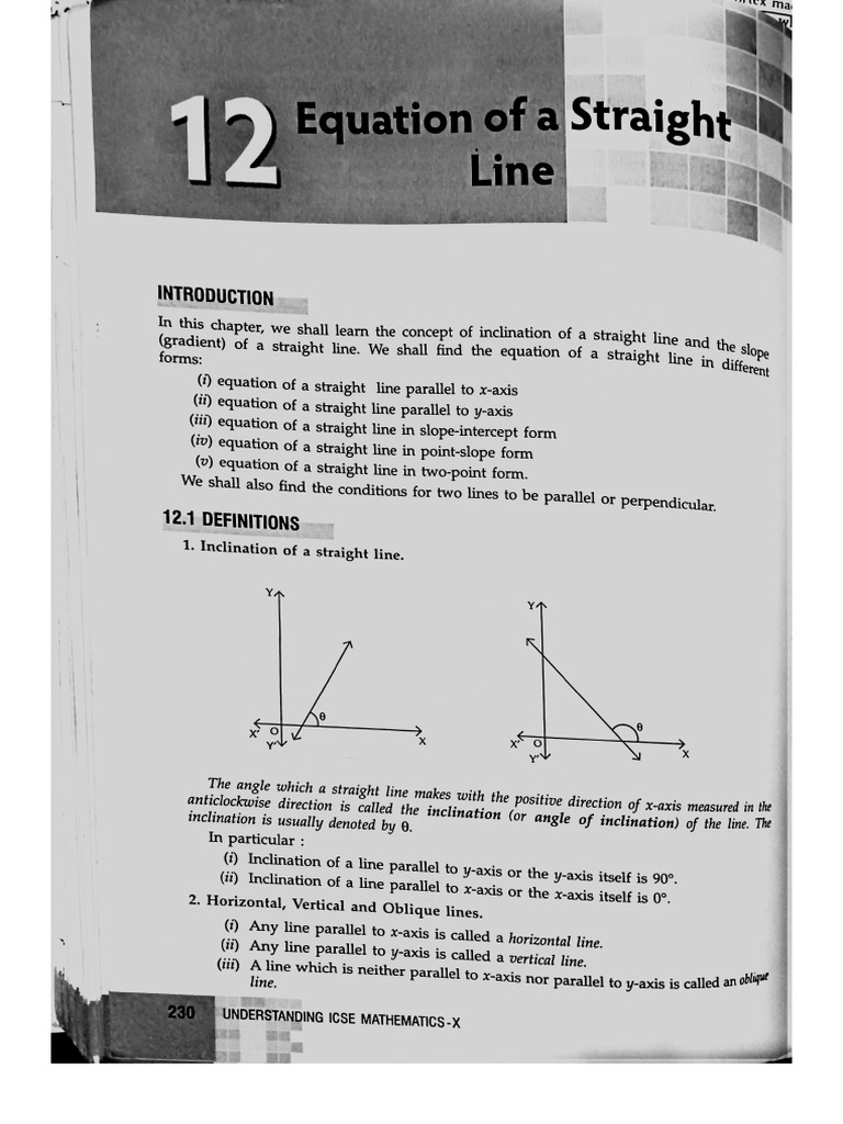 Equations of Straight Line | PDF
