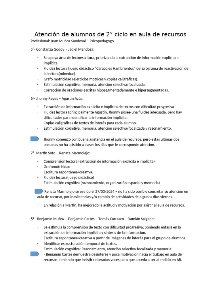 Atención de Alumnos de 2ciclo | PDF