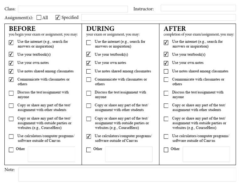 Academic Integrity Checklist | PDF | Computing