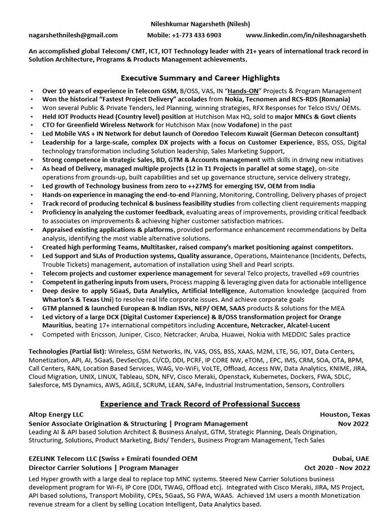 Nileshkumar Resume v4 Tech1 | PDF | Cloud Computing | Nokia