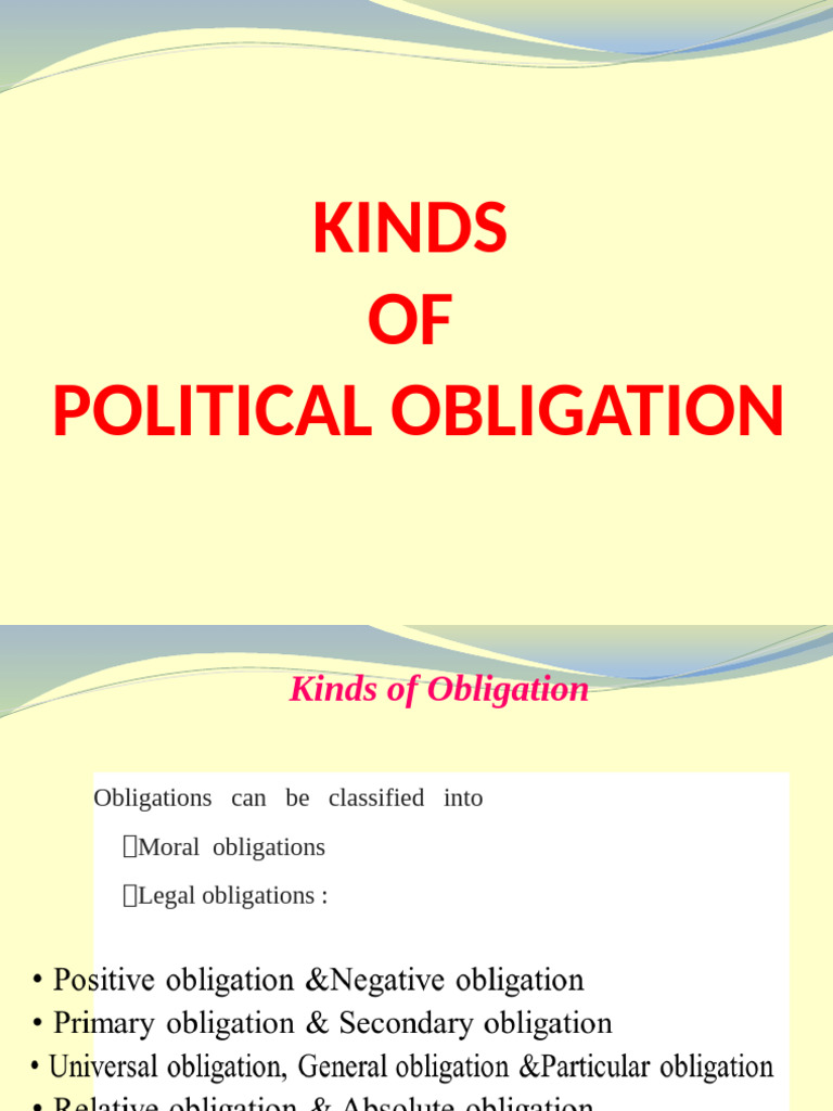 Kinds of Political Obligation F | PDF | Citizenship | Morality