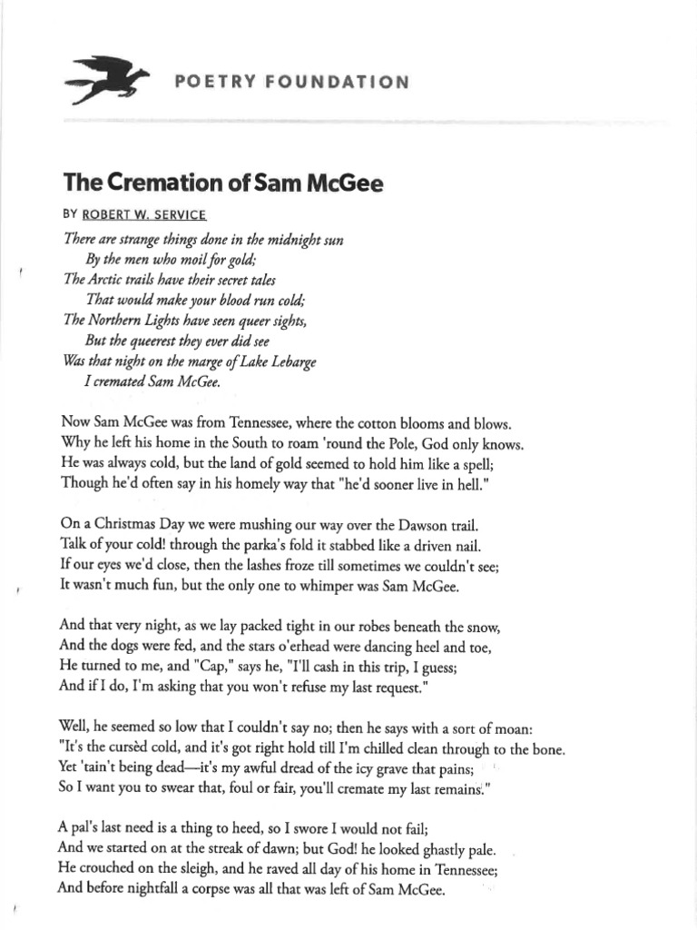 The Cremation of Sam McGee | PDF