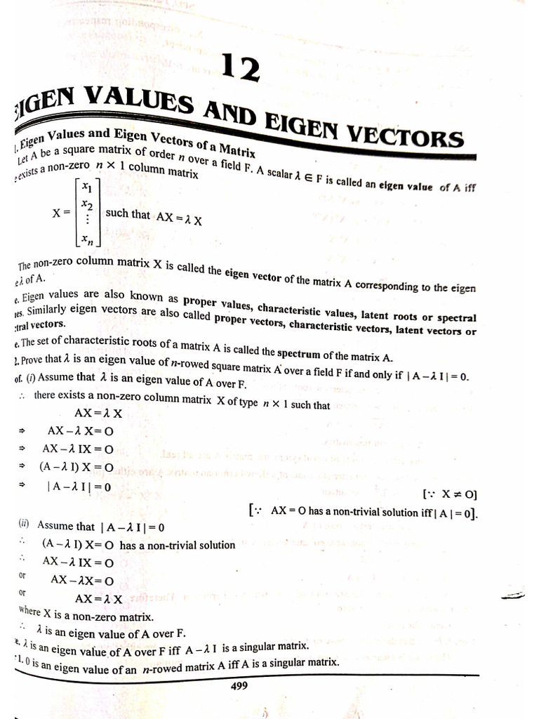 Eigen Values and Eigen Vectors .CSE | PDF
