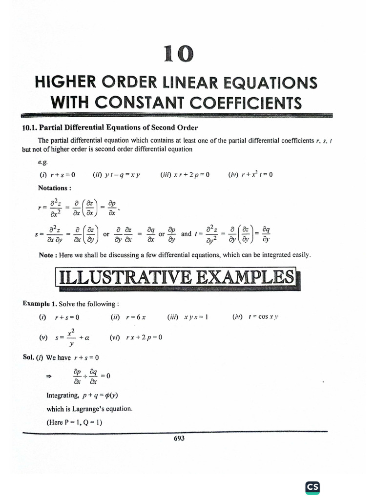 Higher Order Linear Equations | PDF