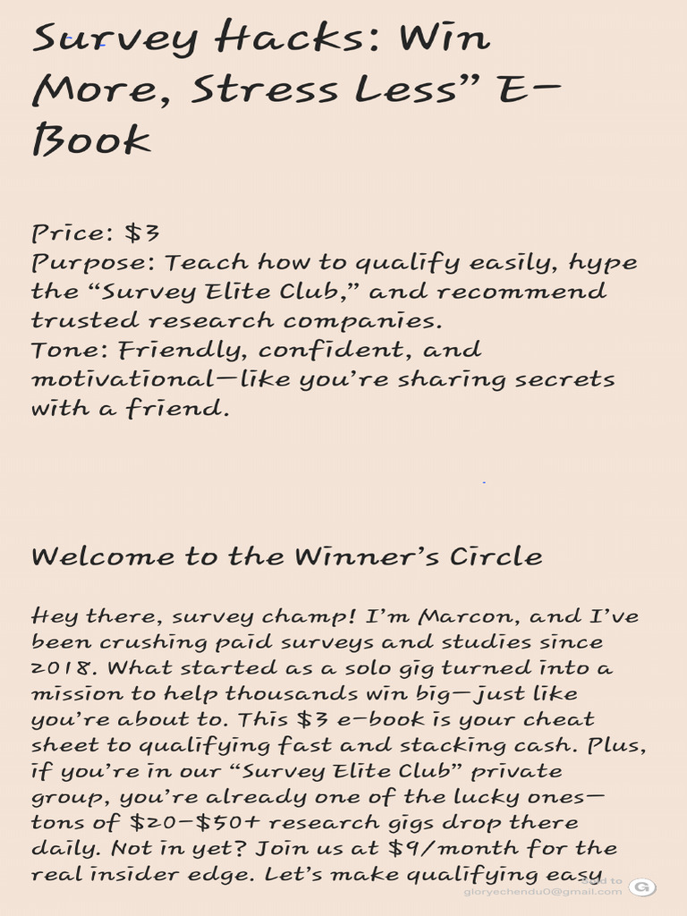 Survey Hacks E-book Guide (1) | PDF