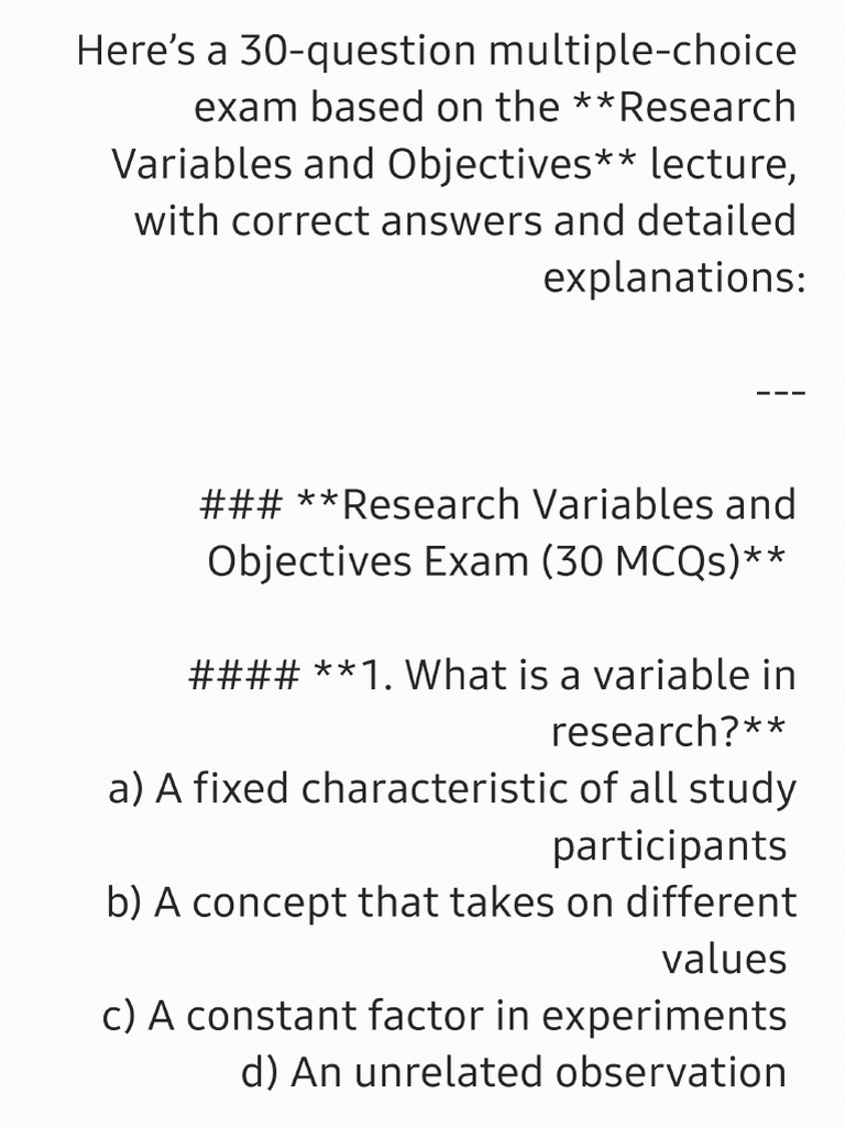 4 - Research Variables | PDF