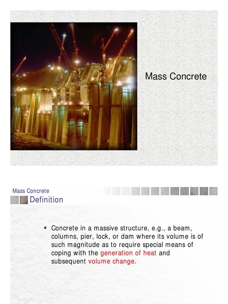Mass Concrete | PDF | Concrete | Cement
