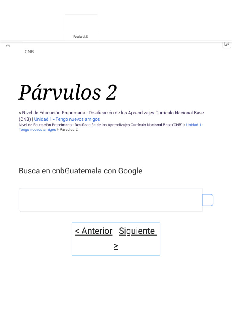 Párvulos 2 - CNB 1 Unidad | PDF | Palabra | Las emociones