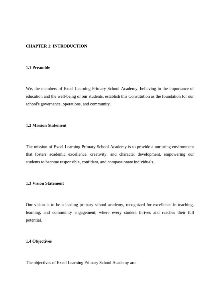 Excel Primary Constitution | PDF | Constitutional Amendment | Teachers