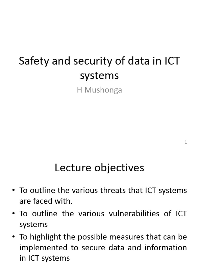 2_Safety and security of data in ICT systems | PDF | Computer Virus | Security