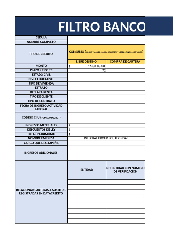 Solicitud de Crédito: David Enrique Egea | PDF | Dinero | Economias