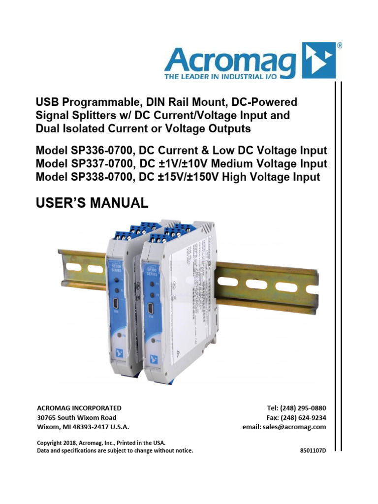 Acromag SP33x 1107D User Manual | PDF | Usb | Capacitor