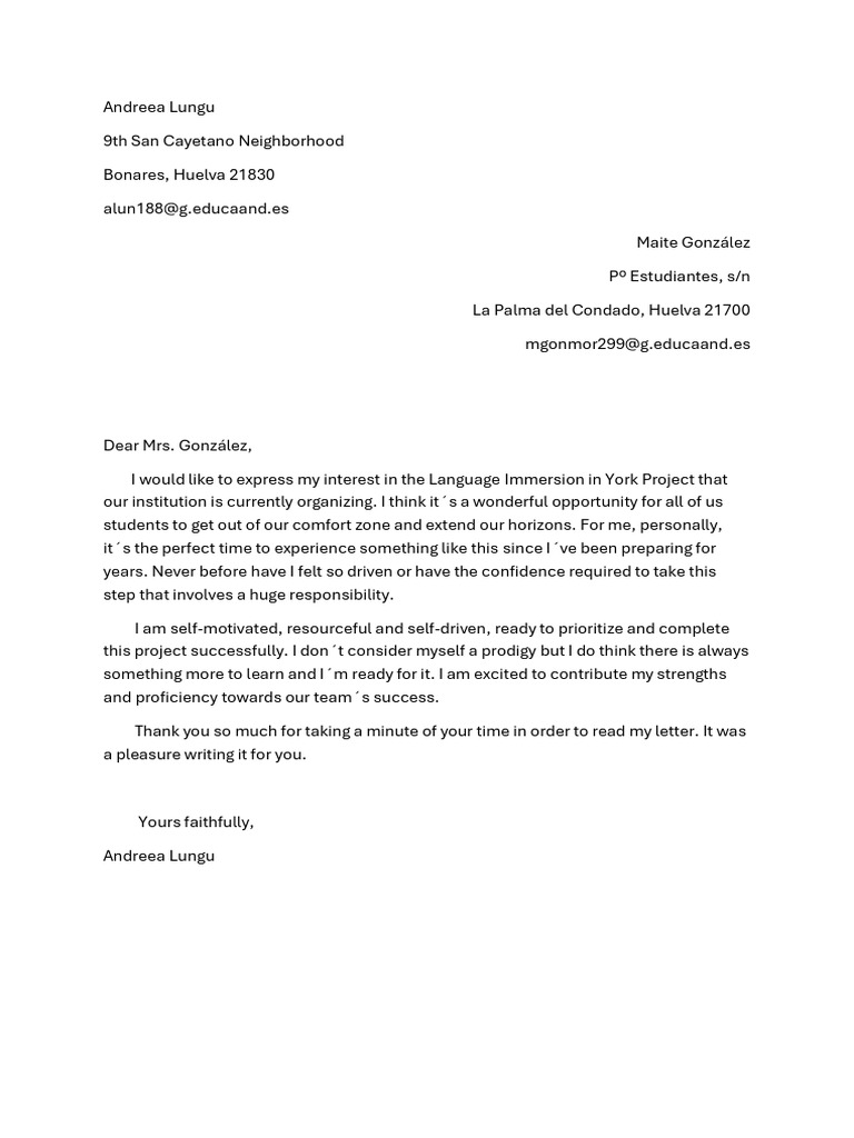Motivation Letter | PDF
