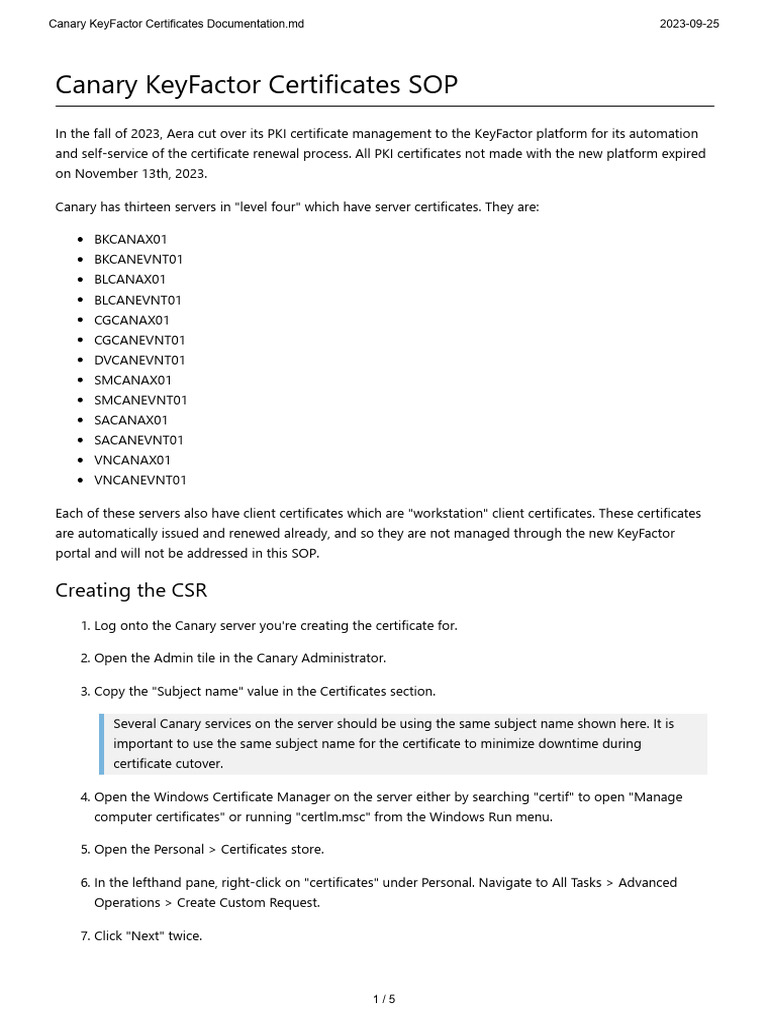 KeyFactor Certificate Management Guide | PDF | Server (Computing ...