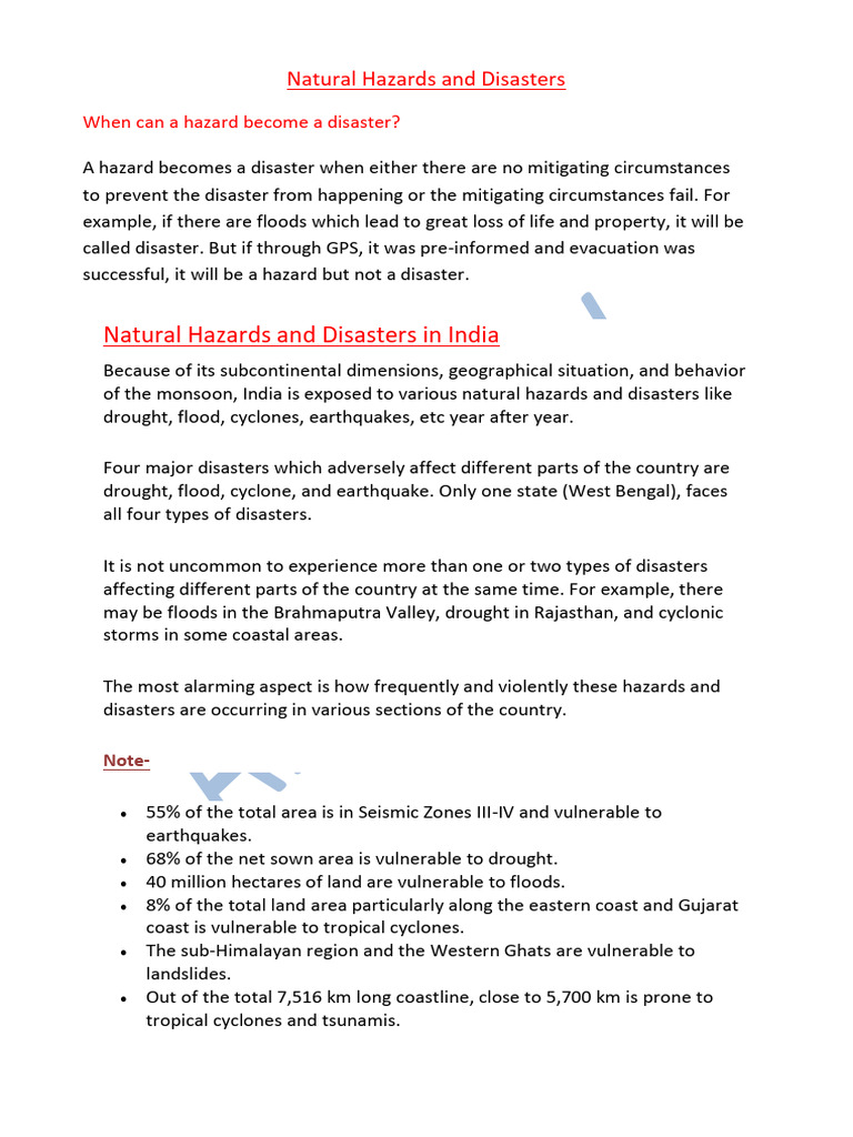 Natural Hazards and Floods in India | PDF | Flood | Natural Disasters