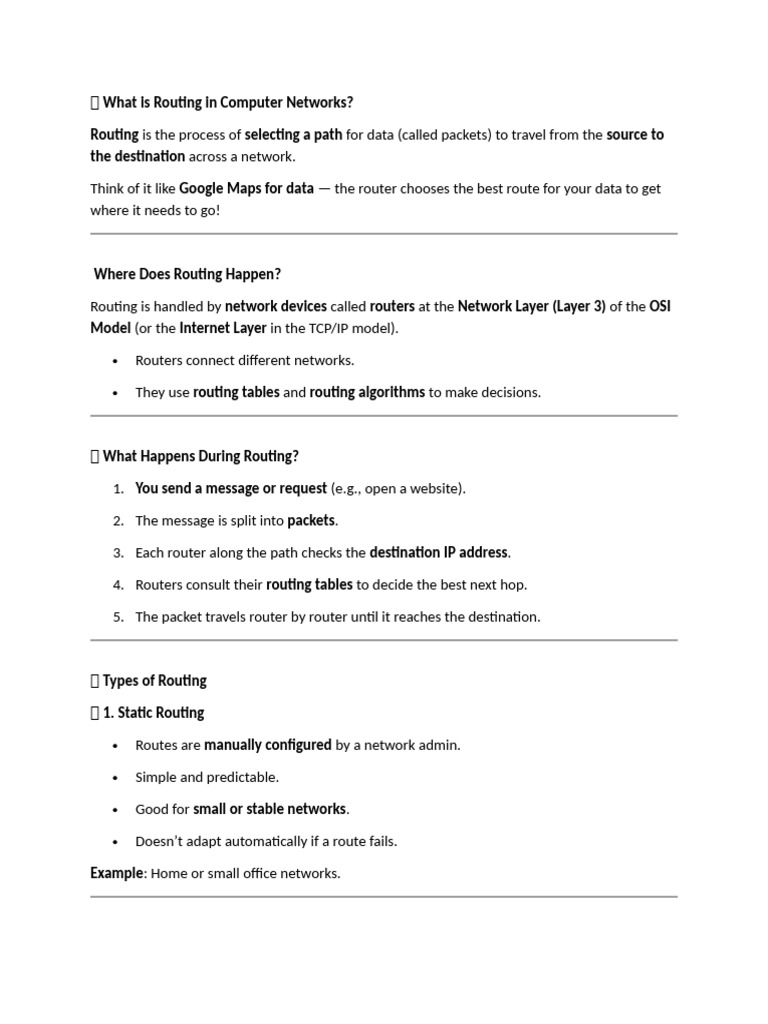 ? What Is Routing in Computer Networks | PDF | Routing | Router (Computing)