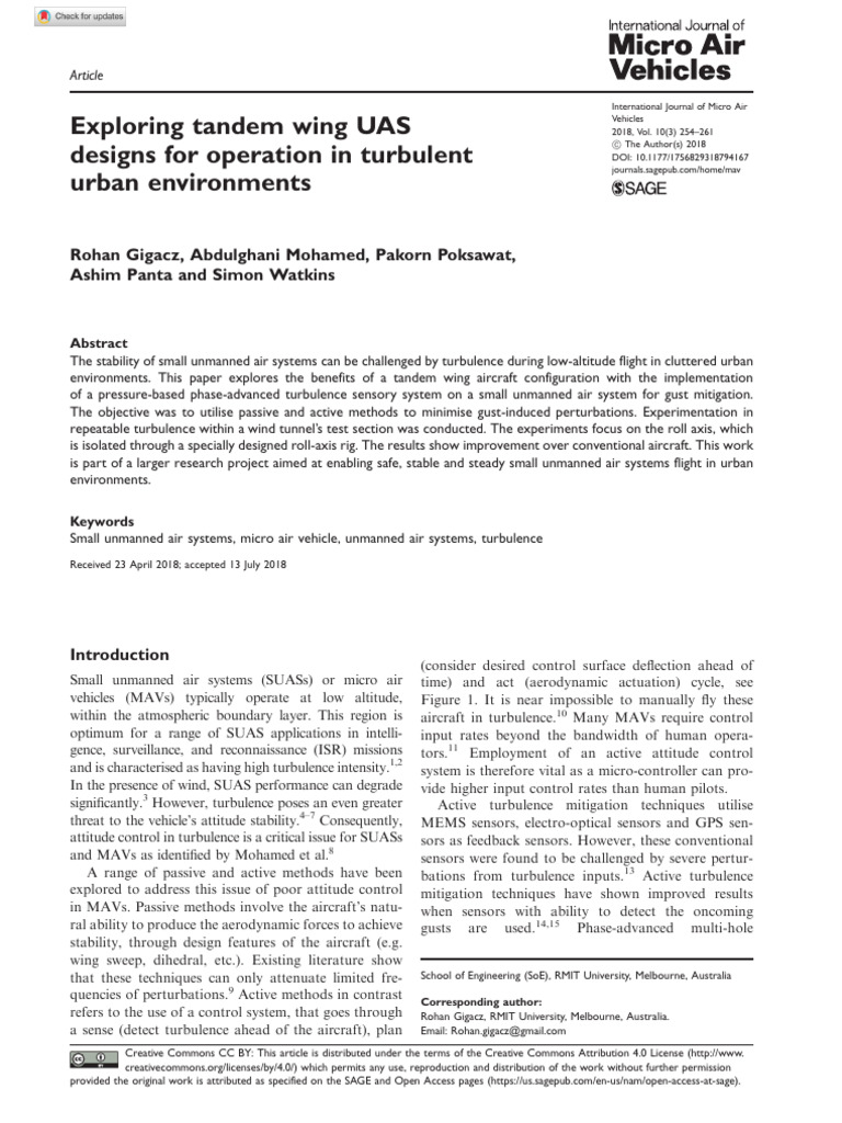 Exploring Tandem Wing UAS Designs For Operation in | PDF | Flight ...
